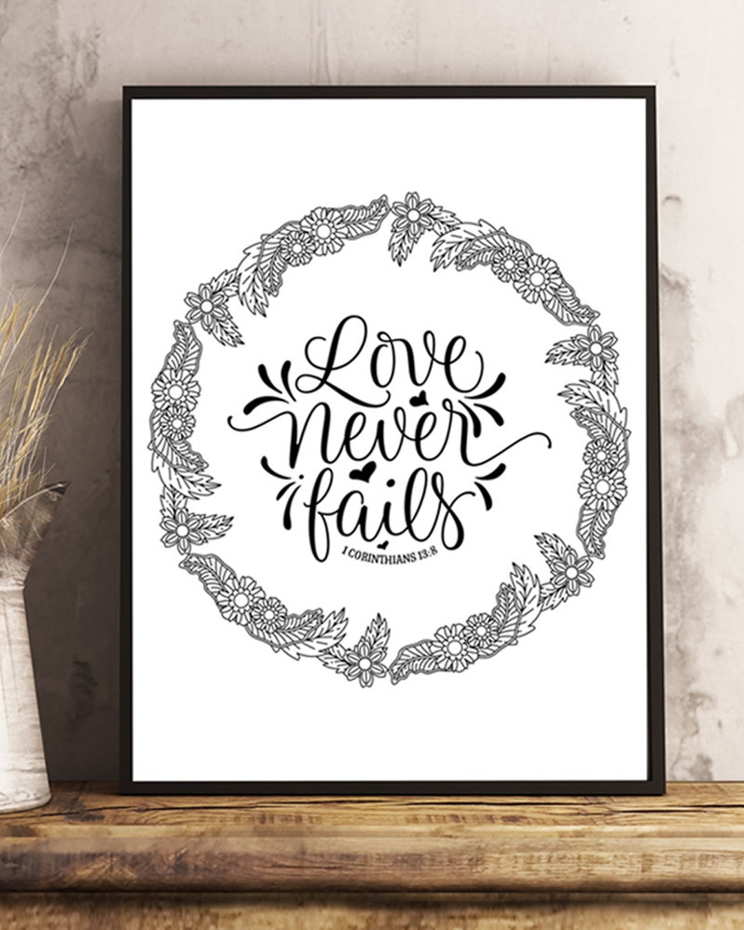 1 Corinthians 13:8, Love Never Fails, Scripture Coloring Page ...
