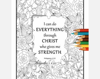 I Can Do Everything Coloring Page - Etsy