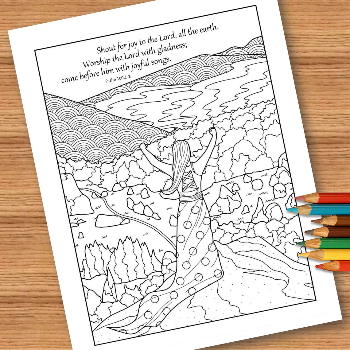 Psalm 100:1-2, Shout for Joy to the Lord, Bible Verse Coloring Sheet ...