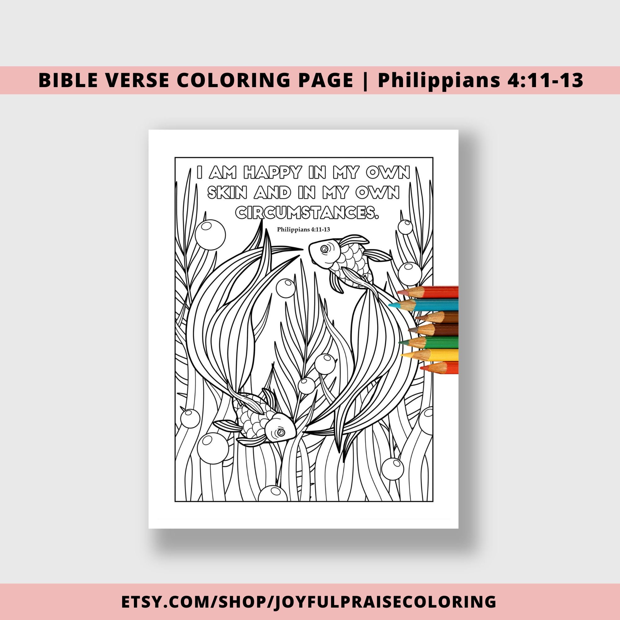 Biblical Affirmation Coloring Page for Kids, Philippians 4:11-13 ...