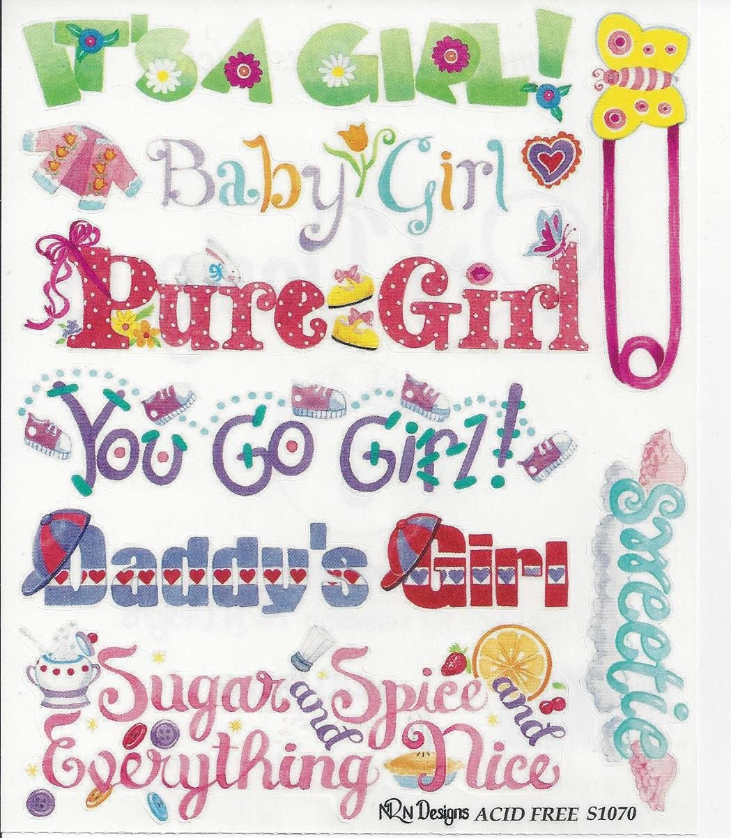 It's a Girl! Stickers ~ Baby Girl ~ Pure Girl ~ You Go Girl ~ Daddy's ...
