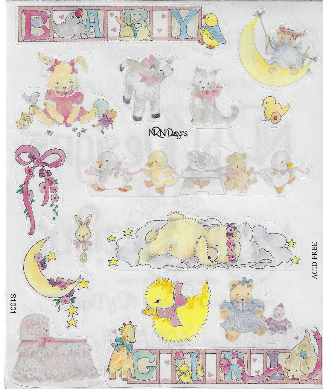 Baby Stickers ~ Baby Girl ~ Newborn ~ Teddies ~ Lambs ~ Kittens ...