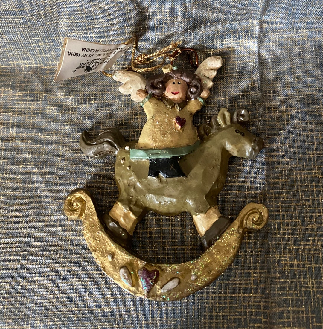Kurt S. Adler ~ Angel Heights Collection ~ Angel on a Rocking Horse ...