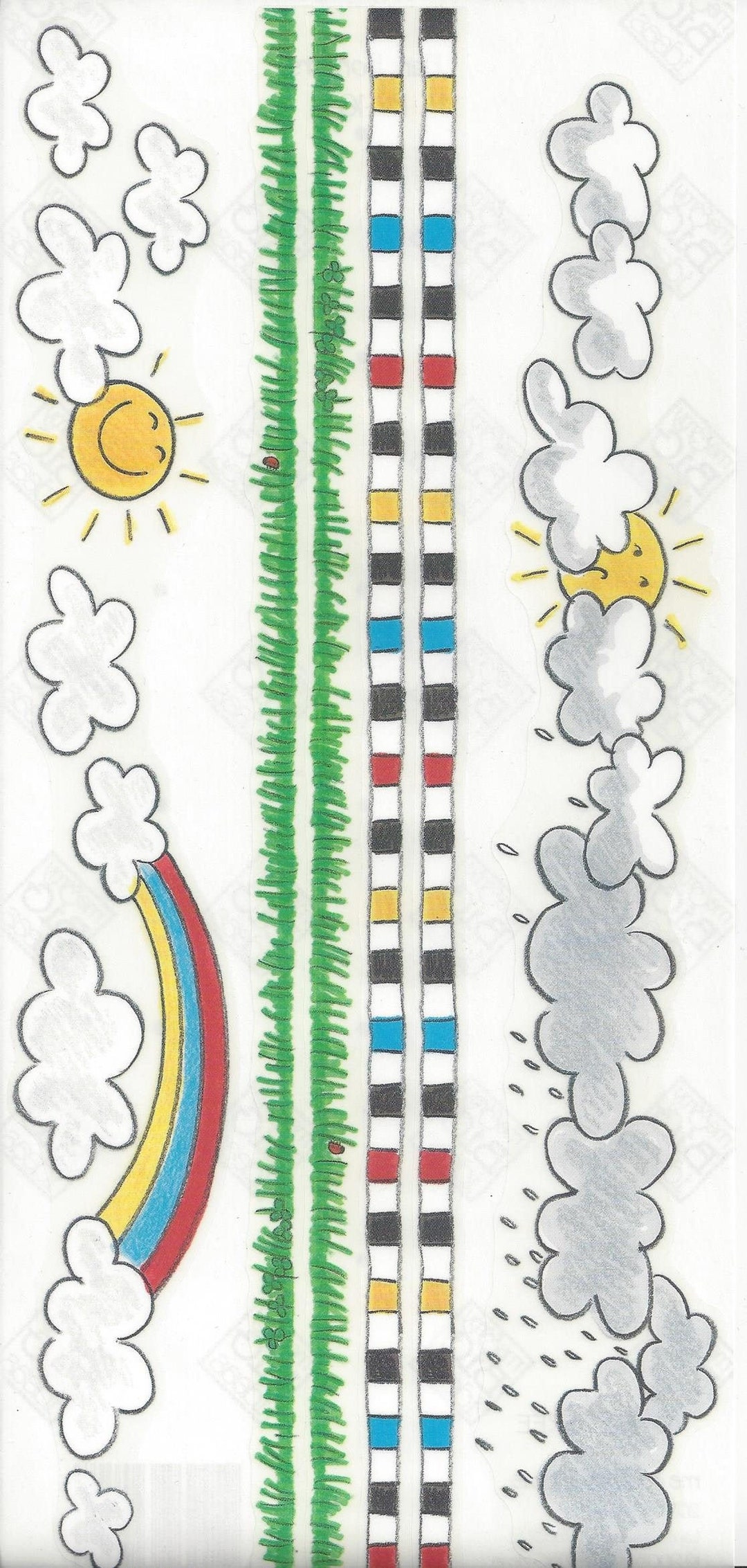 MAMBI ~ Park Borders Stickers ~ Sunshine ~ Clouds ~ Rainbows ~ Grass ...