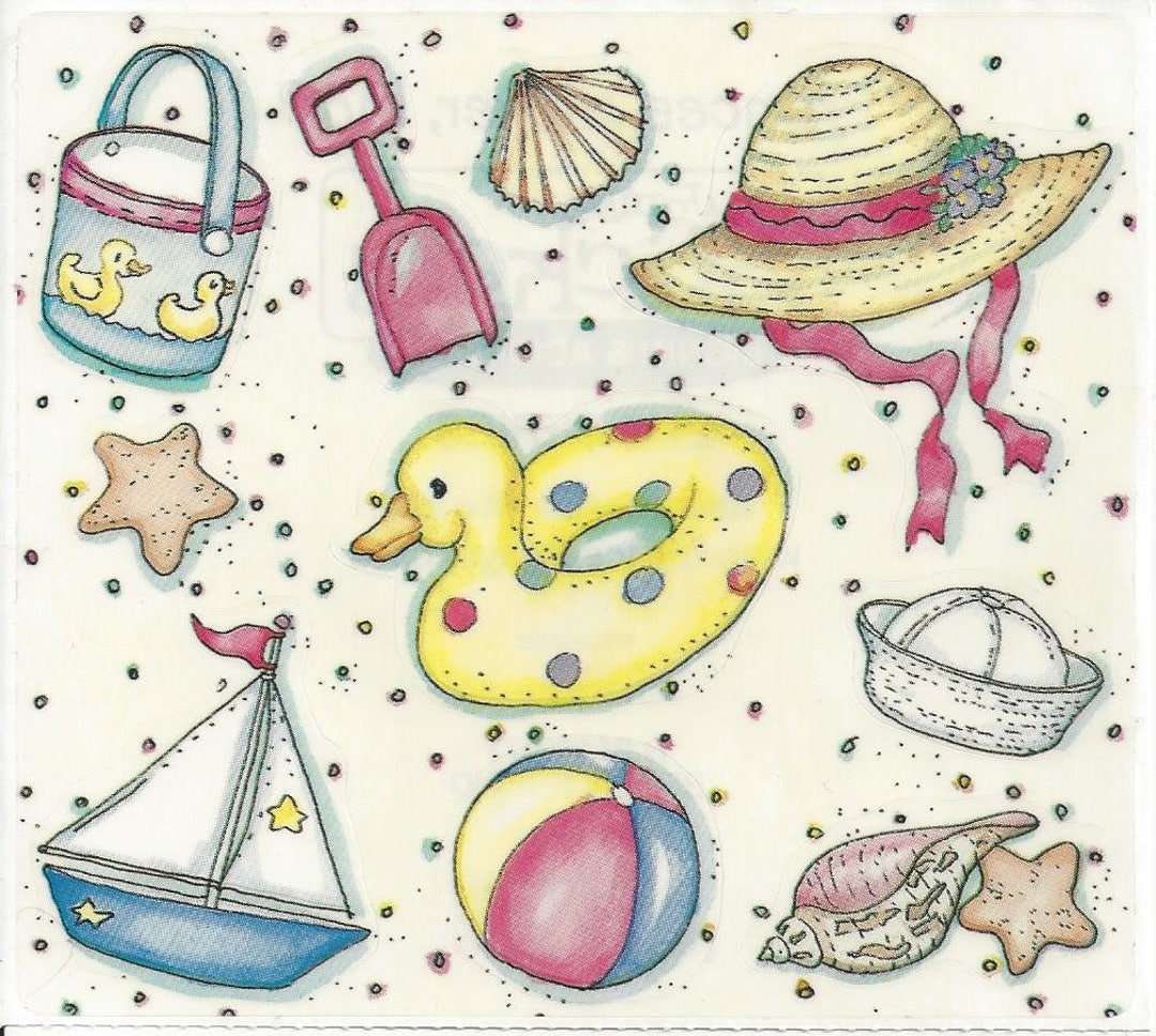 Lucy Rigg for Frances Meyer Stickers ~ Beach Bound ~ Pail & Shovel ...