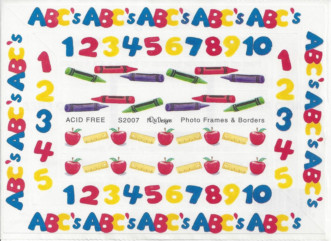 Abc's 123 Photo Frames & Borders ~ Back to School Stickers ~ 1st Day of ...
