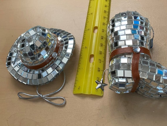 Kurt Adler Mirrored Cowboy Hat and Boot Ornaments Vintage - Etsy