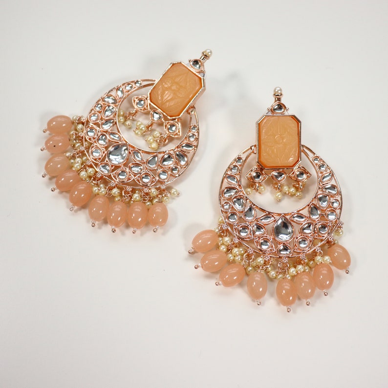 Bridgerton Inspired Kate Sharma Peach Perfect Indian Earrings and ...