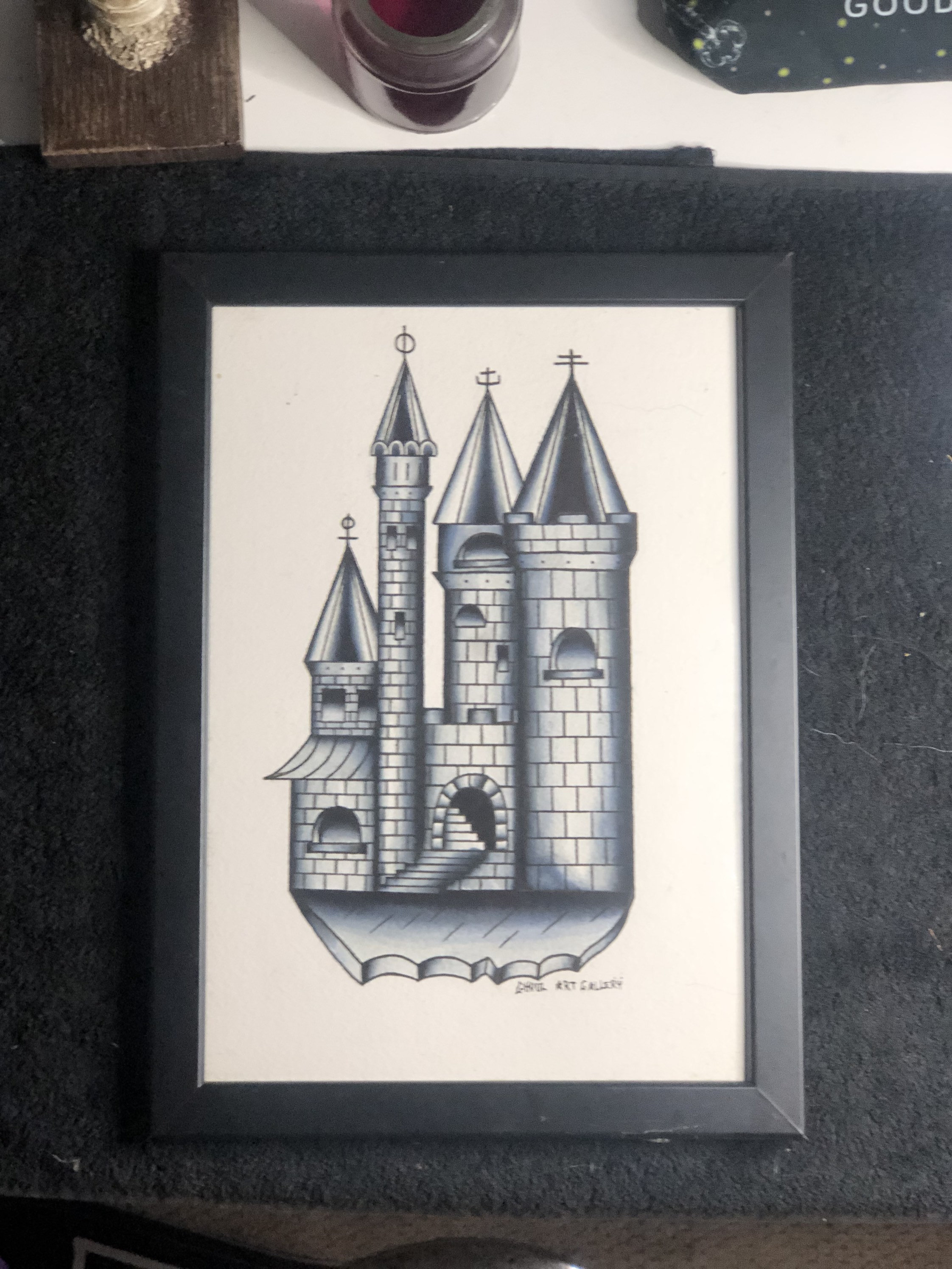 Gothic Castle Black Traditional Flash Painting - Etsy