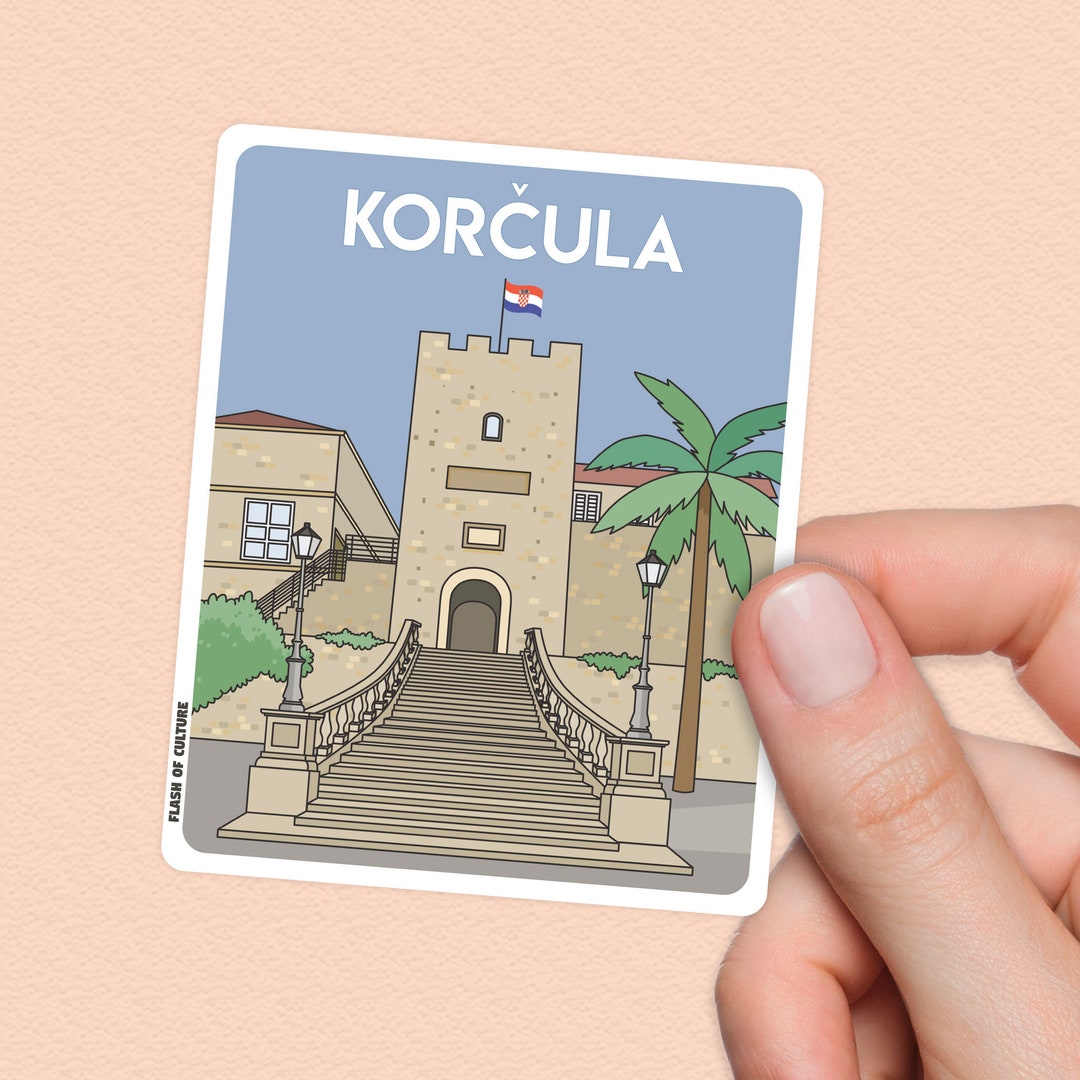 Korcula Croatia Sticker, Croatian Stickers, Island of Korcula - Etsy