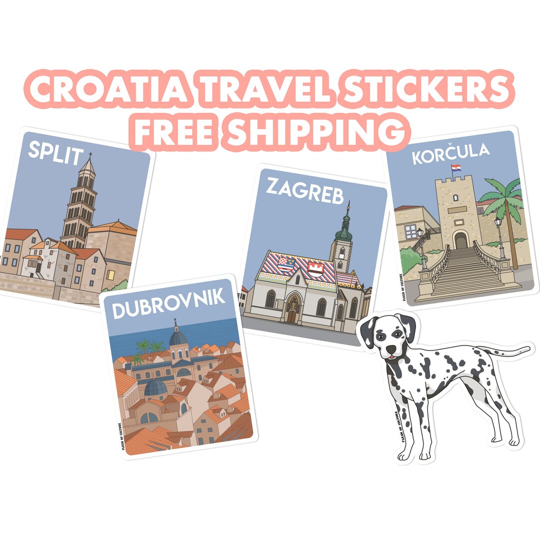 Croatian Sticker Bundle, Split Croatia, Dubrovnik Croatia, Zagreb ...