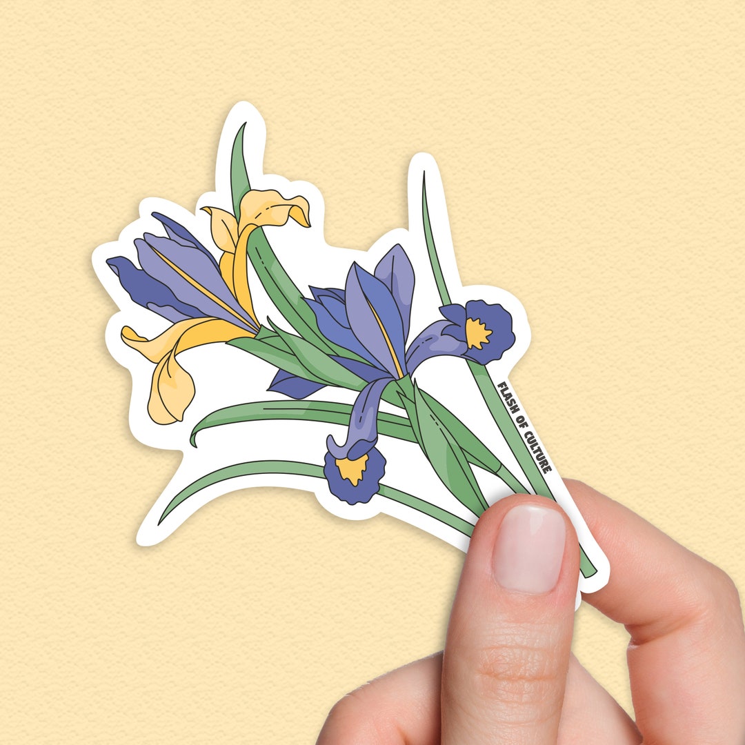 French Iris Sticker, Fleur-de-lis, Flower Art, Floral Decals - Etsy