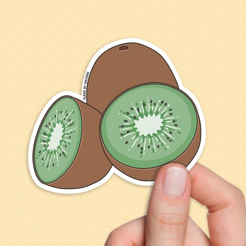 Kiwi fruit sticker Kiwi Stickers New Zealand Kiwi Sticker | Etsy