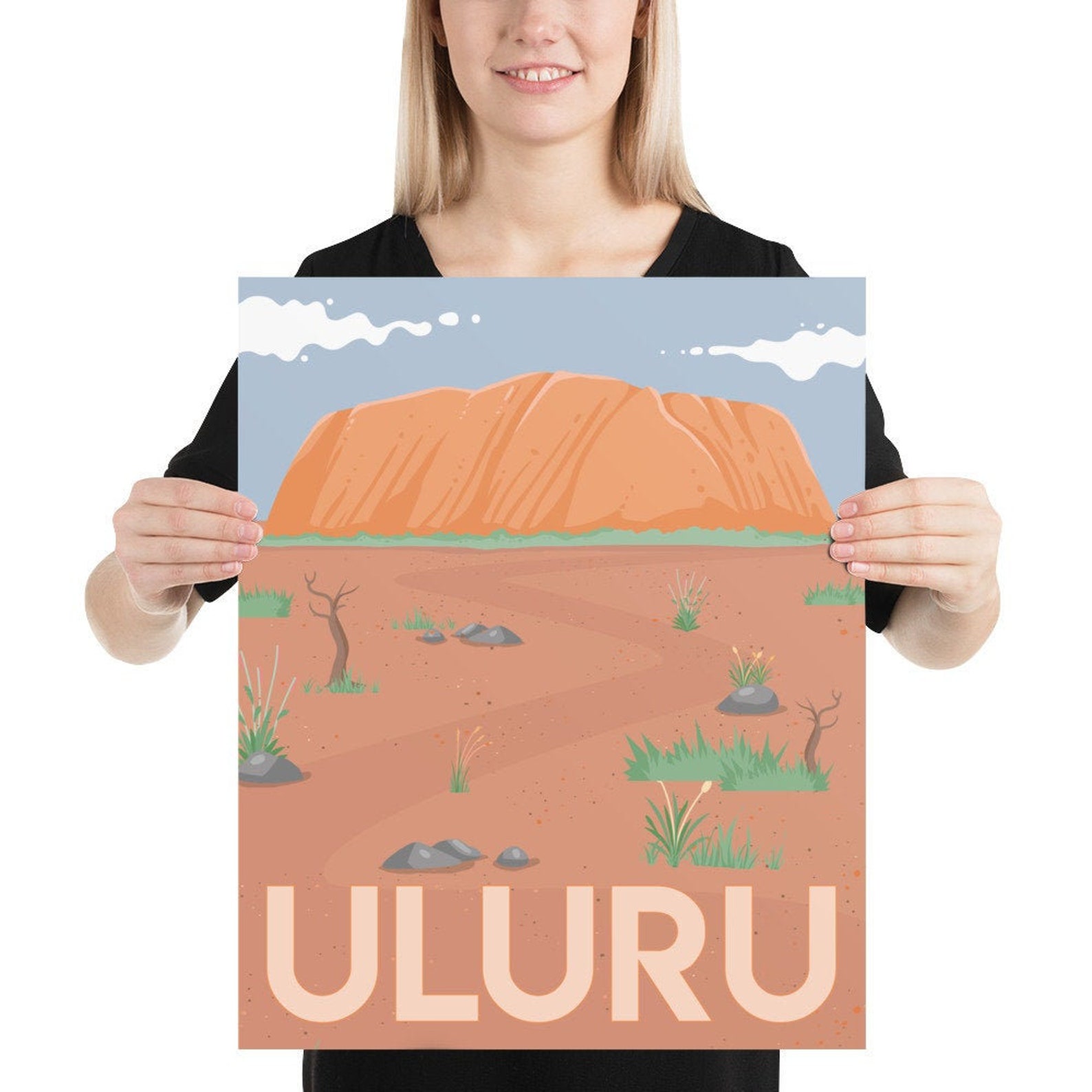 Uluru Poster Uluru Print Australian Travel Posters | Etsy