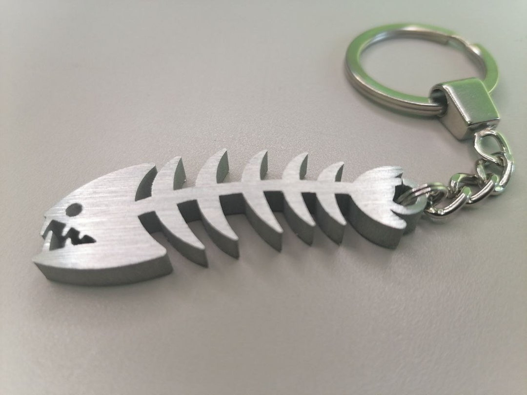Fish Bone, Fish Skeleton, Aluminum Key Ring - Etsy