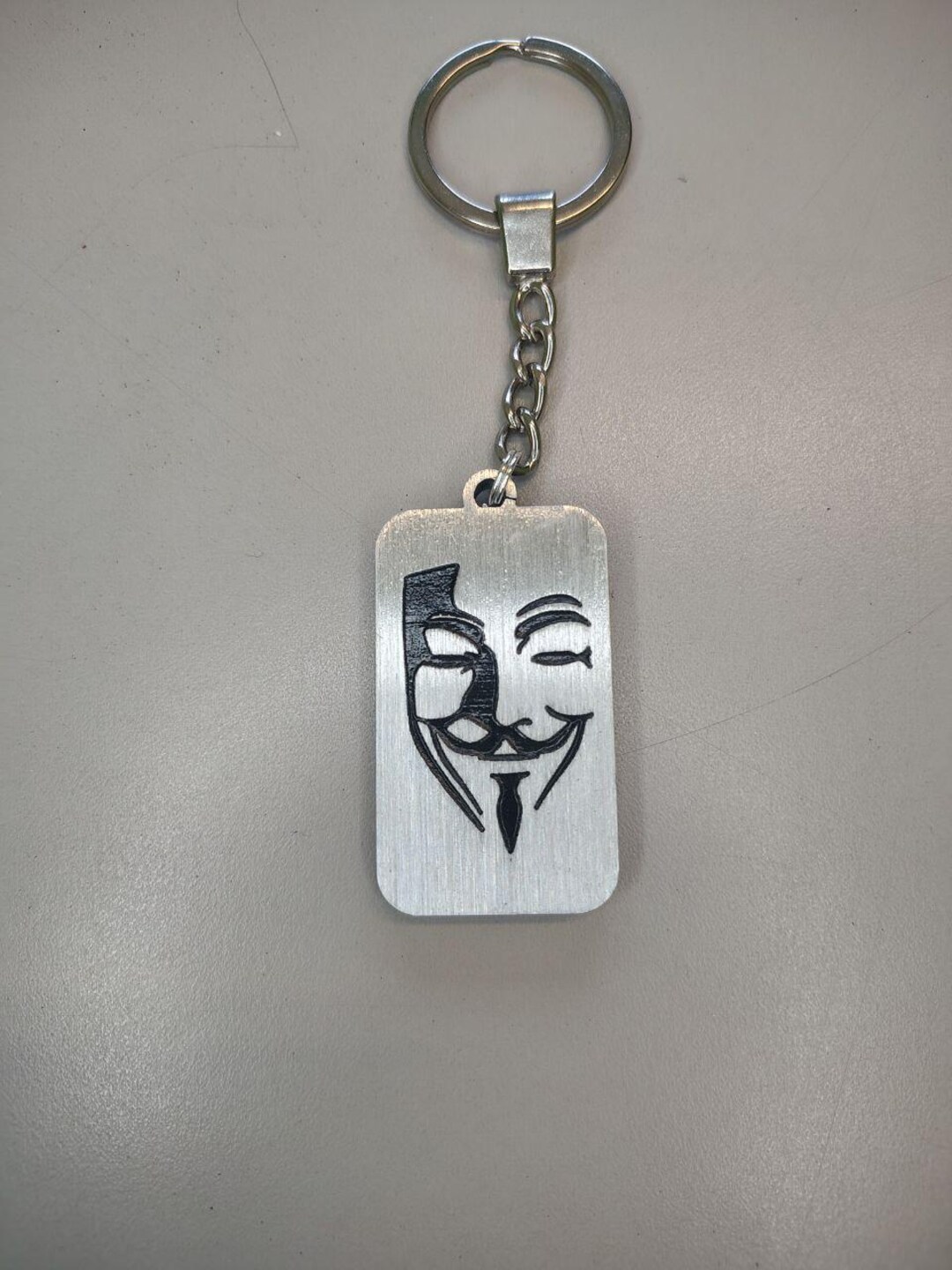 Guy Fawkes, V, Faux, Mask, Gunpowder Plot, Aluminum Engraved Keychain ...