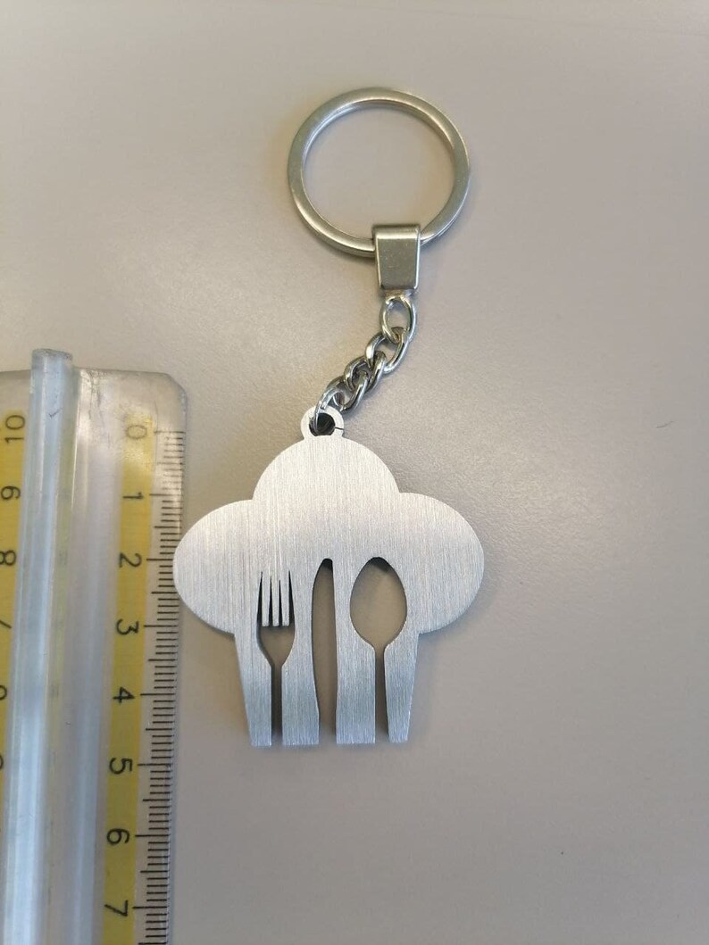 Chef hat kitchen restaurant catering aluminum keychain | Etsy