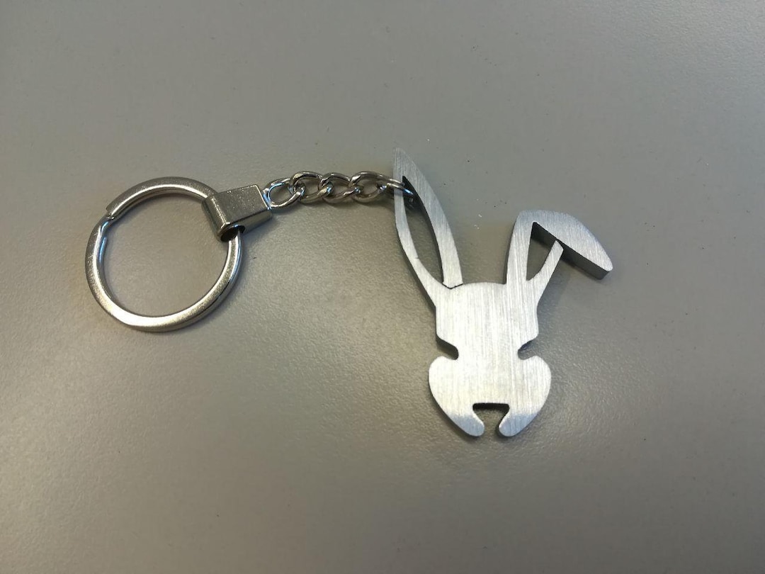 Stylized Rabbit, Rabbit Head, Aluminum Keyring - Etsy