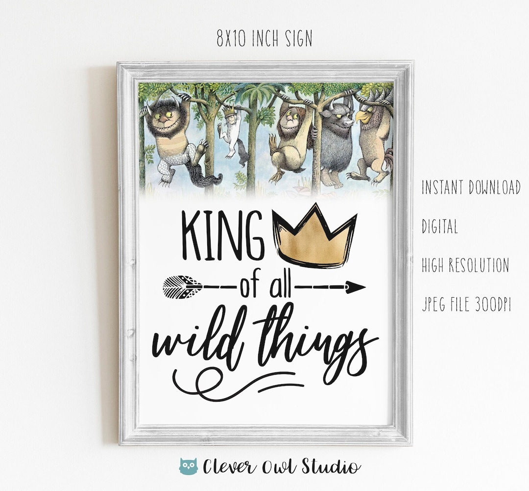 Where the Wild Things Are Sign, Birthday Party Sign, Room Decor, Wild ...