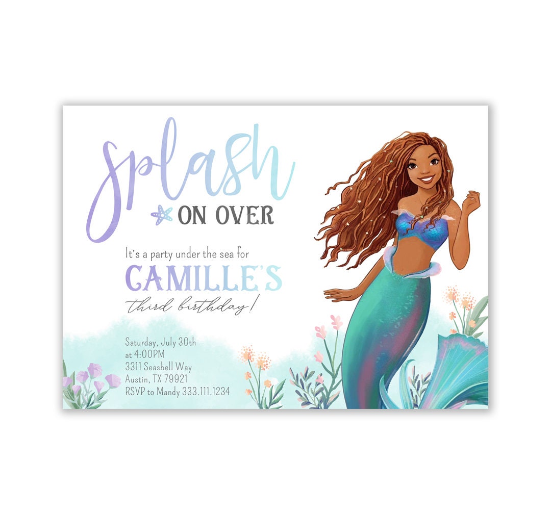 Little Mermaid Invitations, Princess Ariel Invitation, Live Action ...