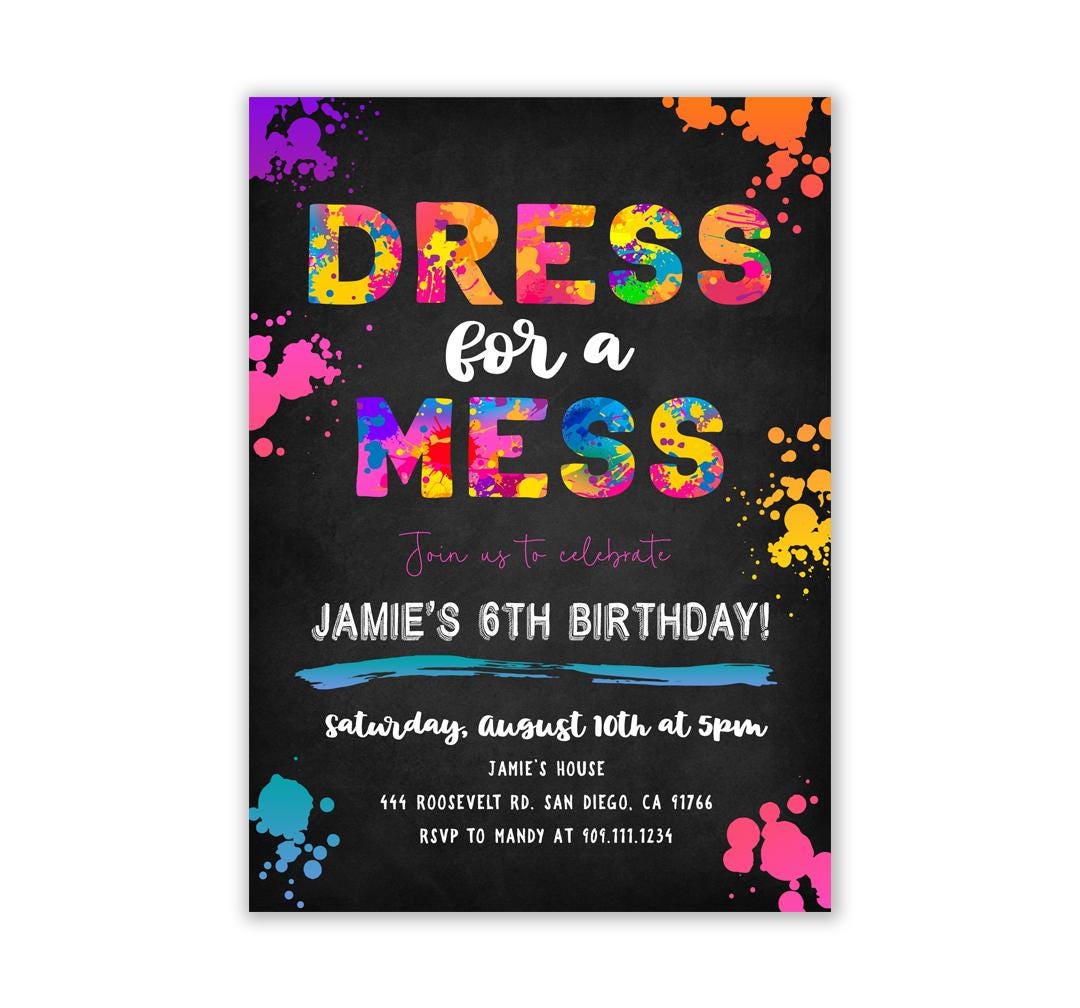 Art Party Invitation, Painting Invitation, Paint Watercolor Invites ...