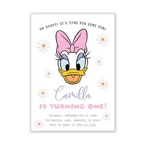 Daisy Duck Invitation, Daisy Duck Birthday Invitation, Daisy Duck ...
