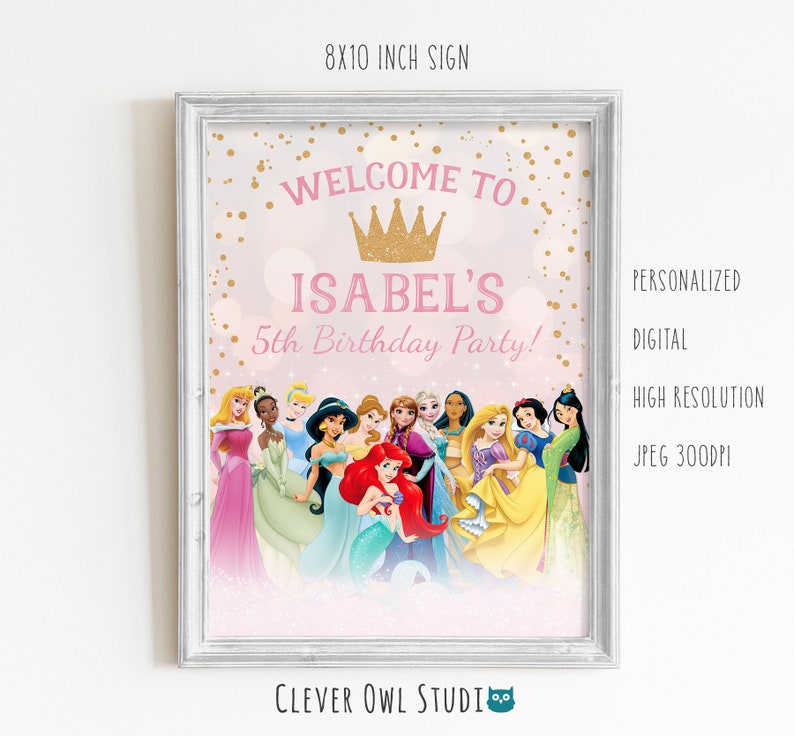 Princess Birthday Sign Princess Sign Princess Party Sign | Etsy