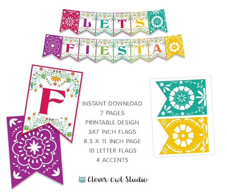 Fiesta Birthday Banner, Mexican Theme Party Decor (digital Download) - Etsy