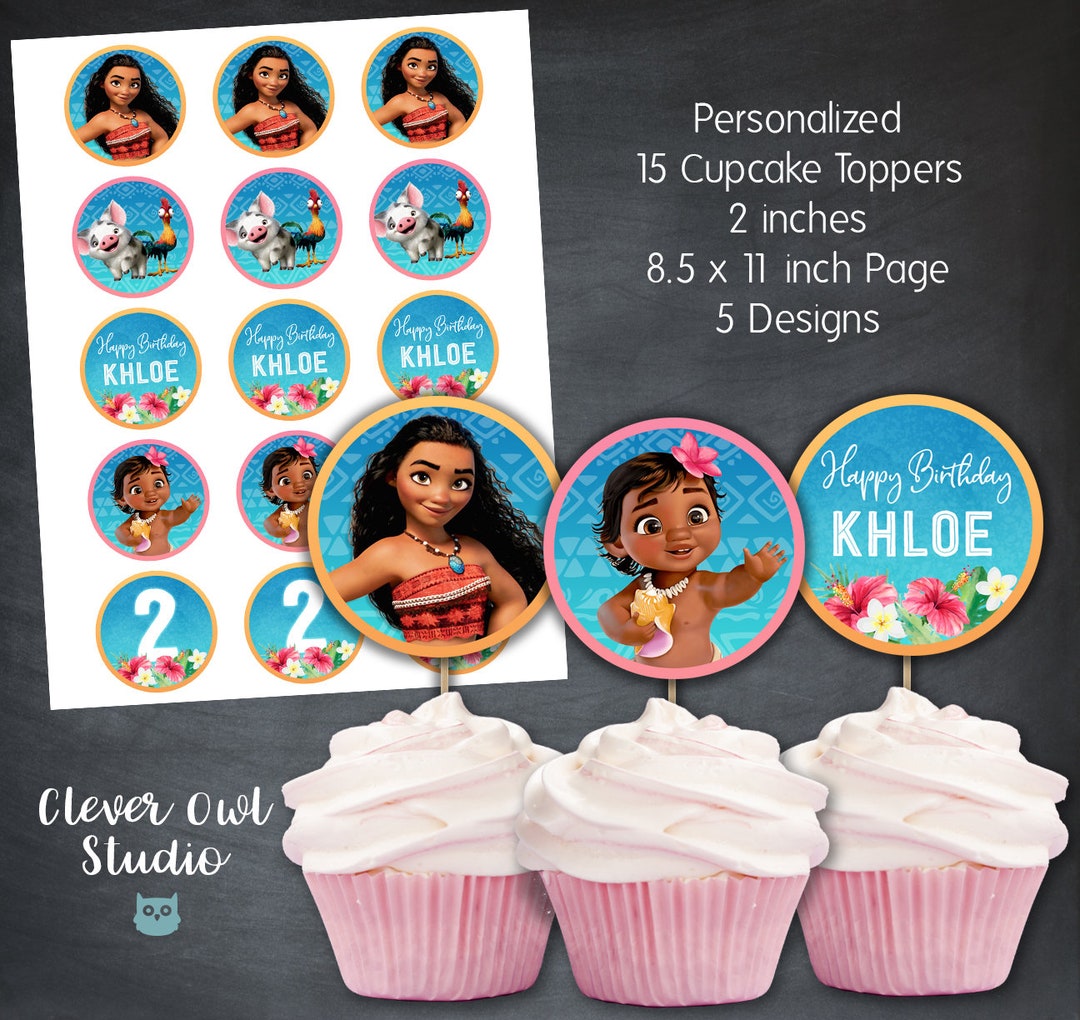 Moana Cupcake Toppers, Birthday Party (digital) - Etsy