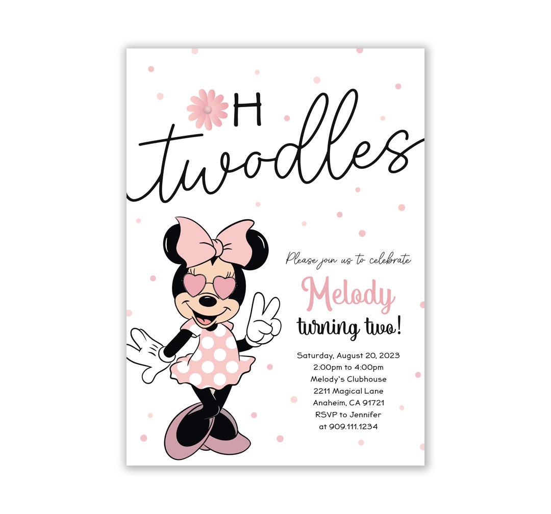 Minnie Mouse Invitation, Minnie Mouse Peace Sign, Minnie Mouse 2nd ...