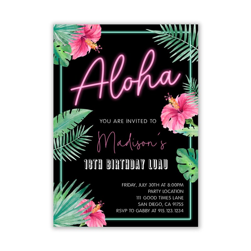 Hawaiian Invitation - Etsy