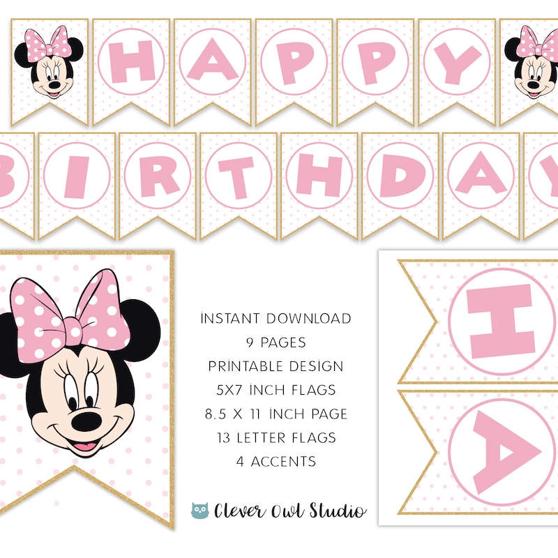 Minnie Mouse Banner - Etsy