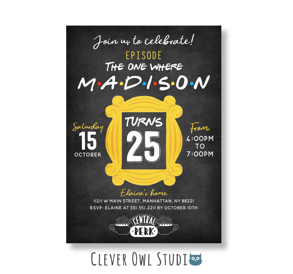 Friends Birthday Invitation Friends Show Invitation Show - Etsy