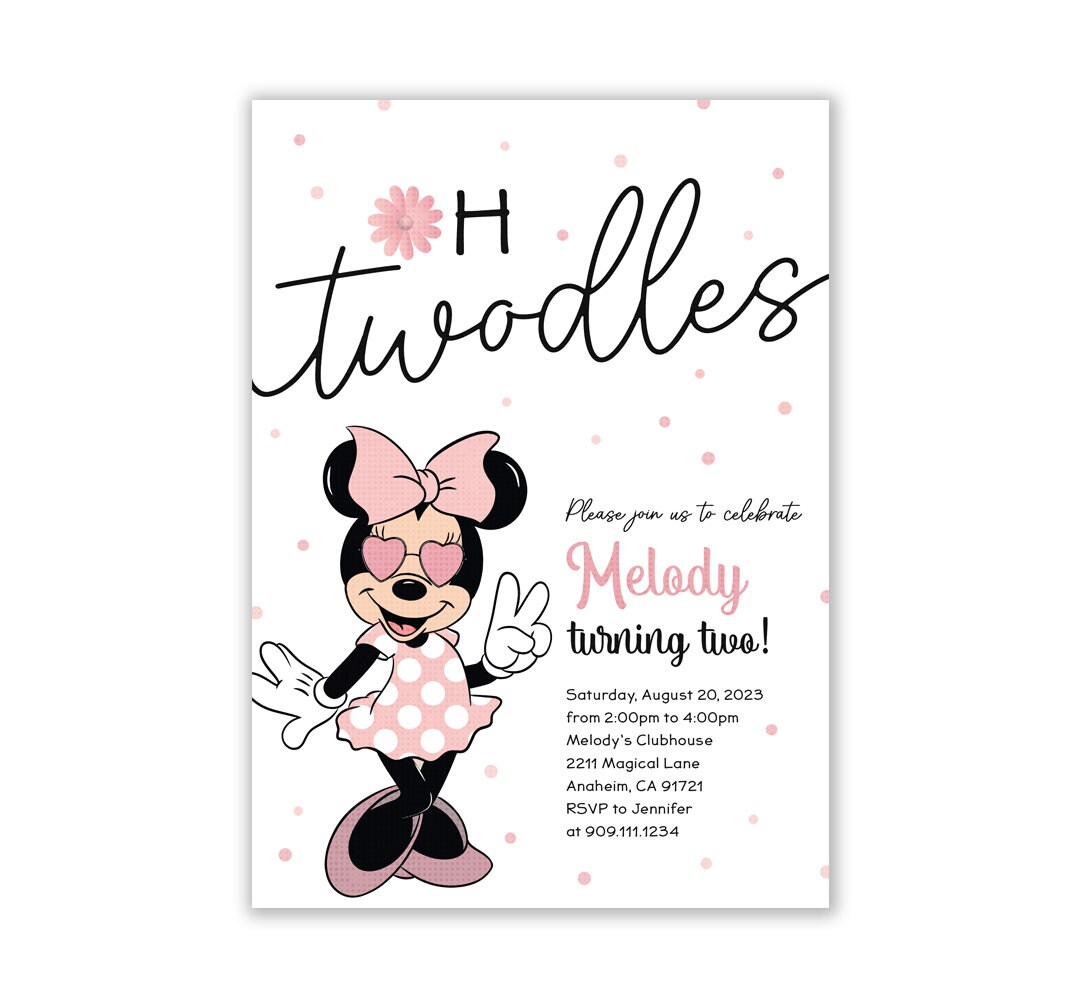 Minnie Mouse Invitation, Minnie Mouse Peace Sign, Minnie Mouse 2nd ...