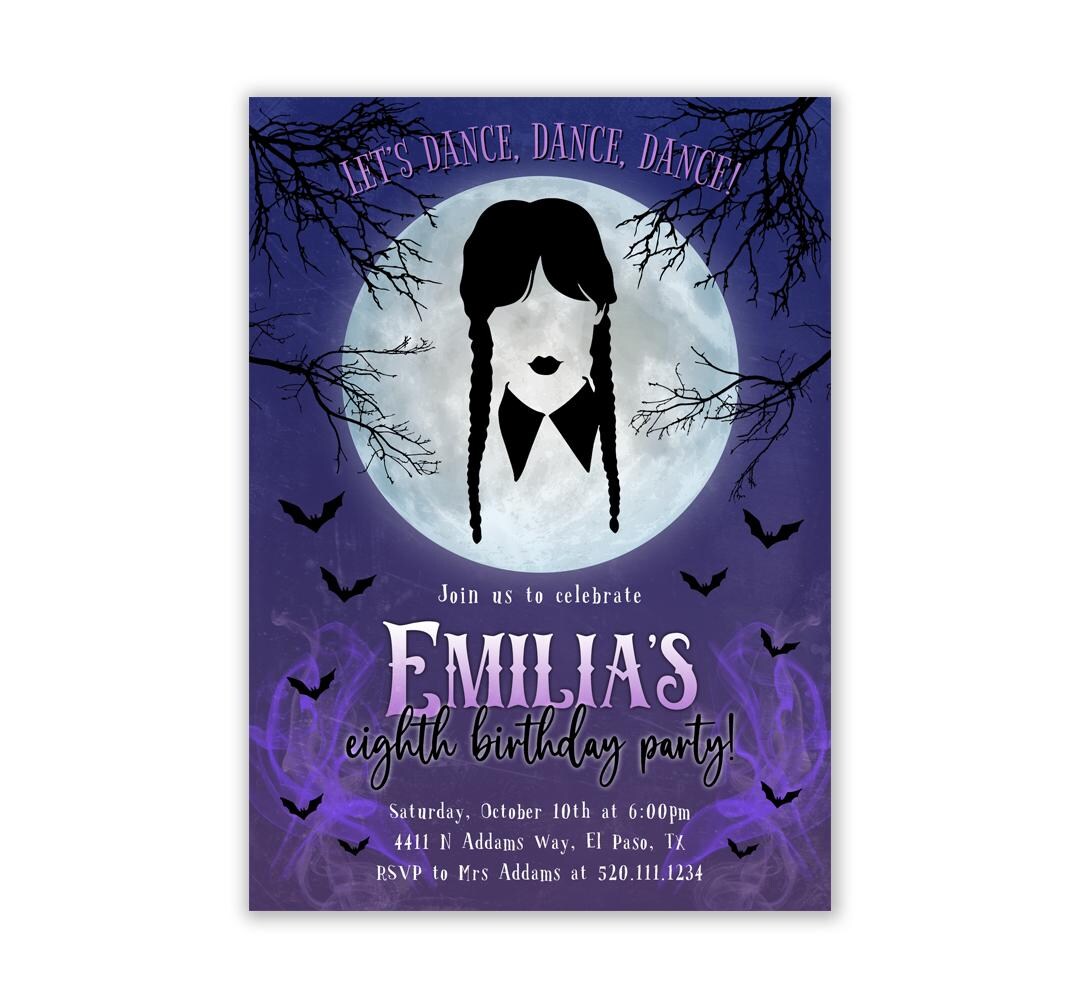 Wednesday Invitation, Wednesday Party, Wednesday Theme, Gothic ...