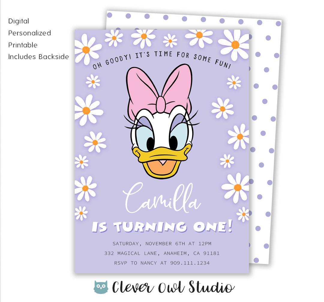 Daisy Duck Invitation, Daisy Duck Birthday Invitation, Daisy Duck ...