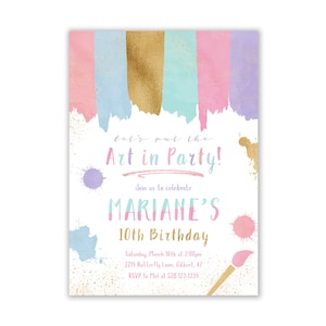 Art Party Invitation, Painting Invitation, Paint Watercolor Invites ...