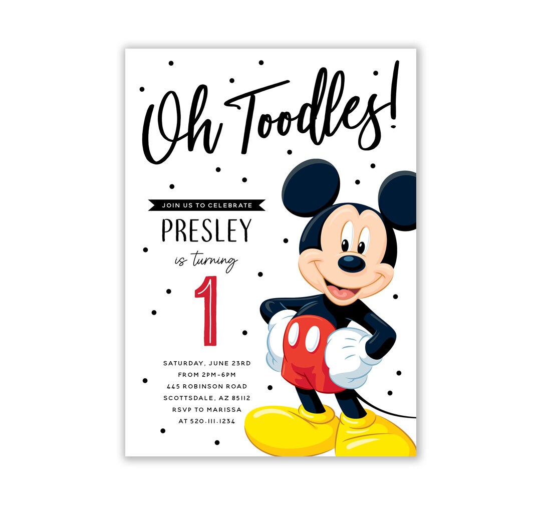 Mickey Mouse Invitation, Mickey Modern Invitation, Mickey Clubhouse ...
