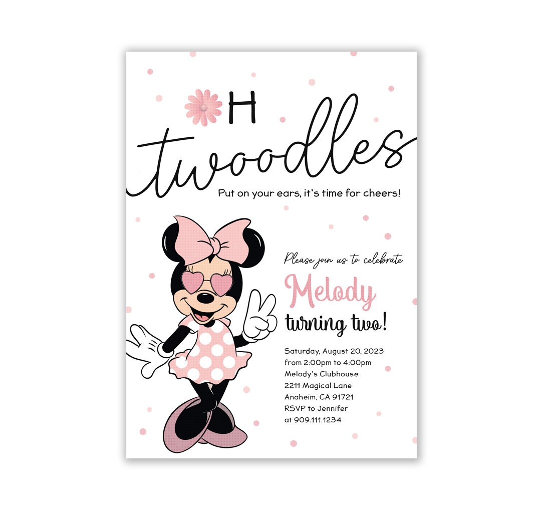 Minnie Mouse Invitation Minnie Mouse Peace Sign Minnie Mouse - Etsy