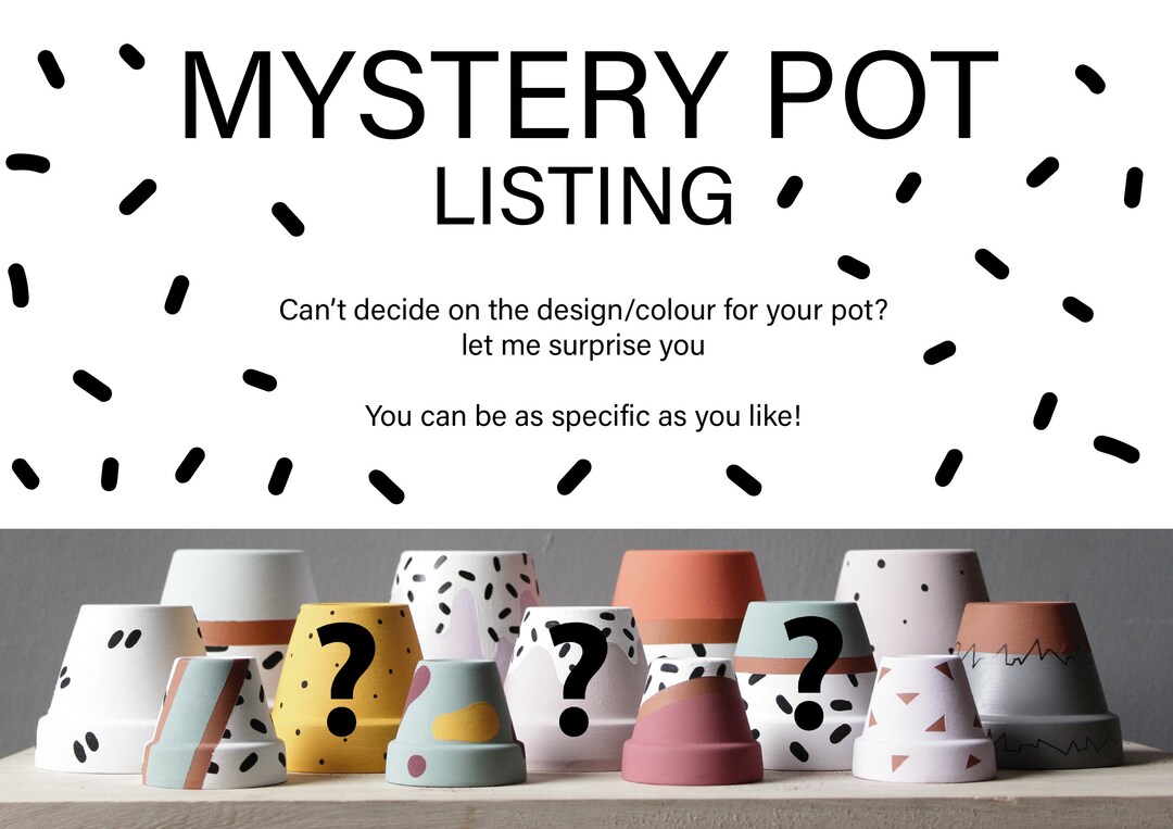 MYSTERY Hand Painted Plant Pot | Multiple Sizes and Saucers Available ...