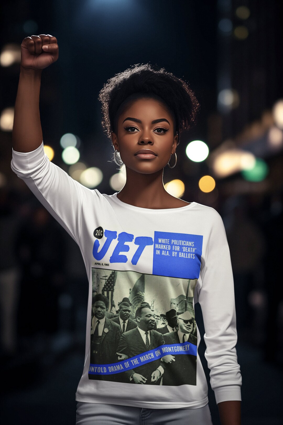 MLK Jet Magazine Unisex Jersey Long Sleeve Tee | Retro Sweater | Martin ...