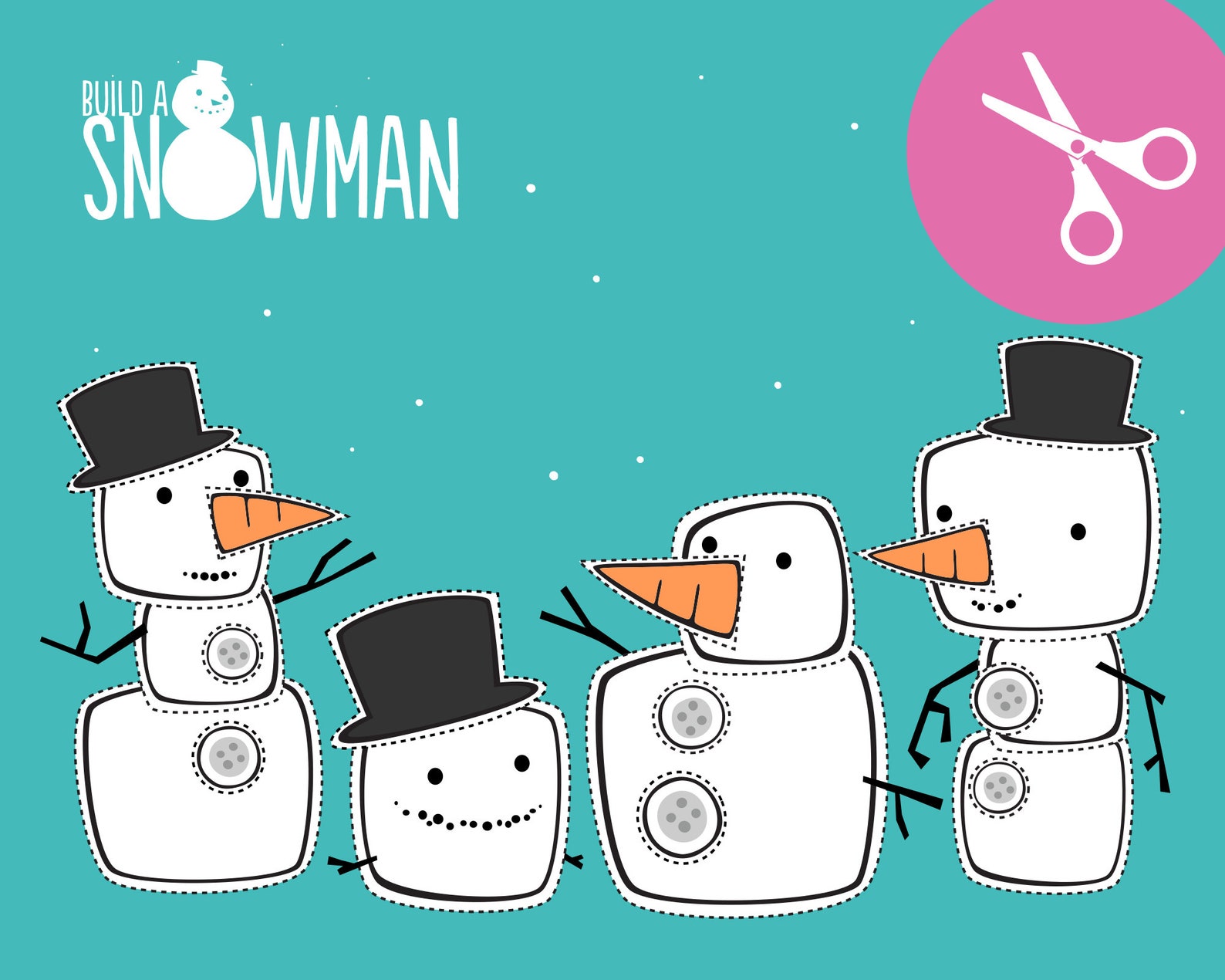 Snowman - Cut and Paste Craft for Kindergarten Kids (download) - Etsy