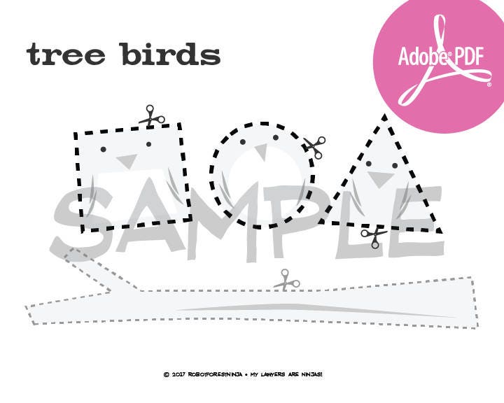 Tree Birds - Cut and Paste Craft for Kindergarten Kids (download) - Etsy