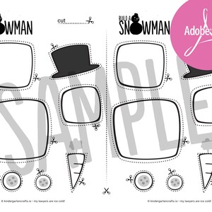 Snowman - Cut and Paste Craft for Kindergarten Kids (download) - Etsy