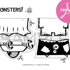 Monsters! - Cut and Paste Craft for Kindergarten Kids (download) - Etsy
