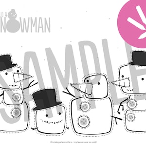 Snowman - Cut and Paste Craft for Kindergarten Kids (download) - Etsy