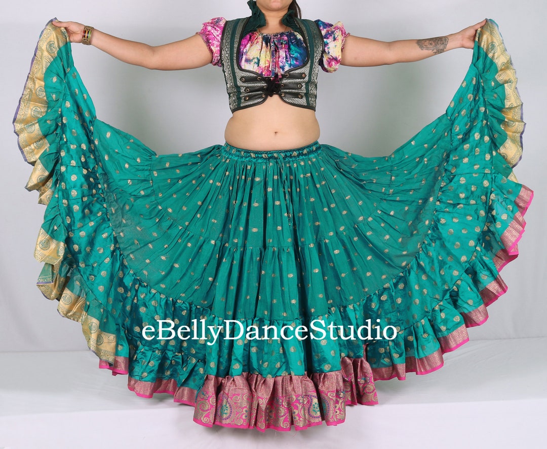 Padma Skirt/25 Yard Skirt/gypsy Skirt/belly Dance Skirt/tribal Skirt/4 ...