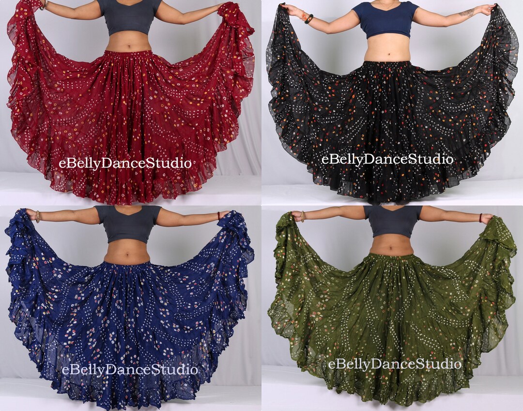 Falda de mujer/Falda Jaipur/Falda de 25 yardas/Falda ATS/Falda gitana/Falda de danza del vientre ...