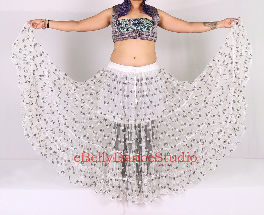 25 Yard Skirt Belly Dance Skirt Tribal Skirt Bollywood Skirt Tiered