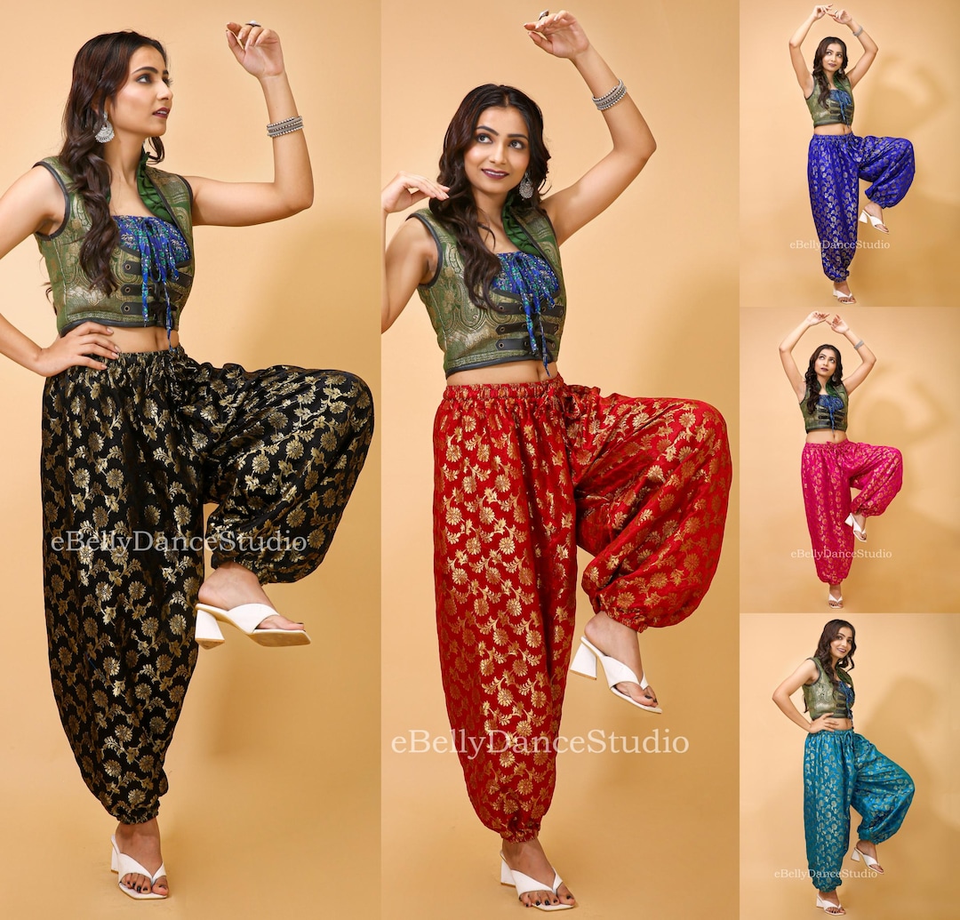 Brocade Silk Harem Pant/tribal Belly Dance Harem/performance Wear/belly ...